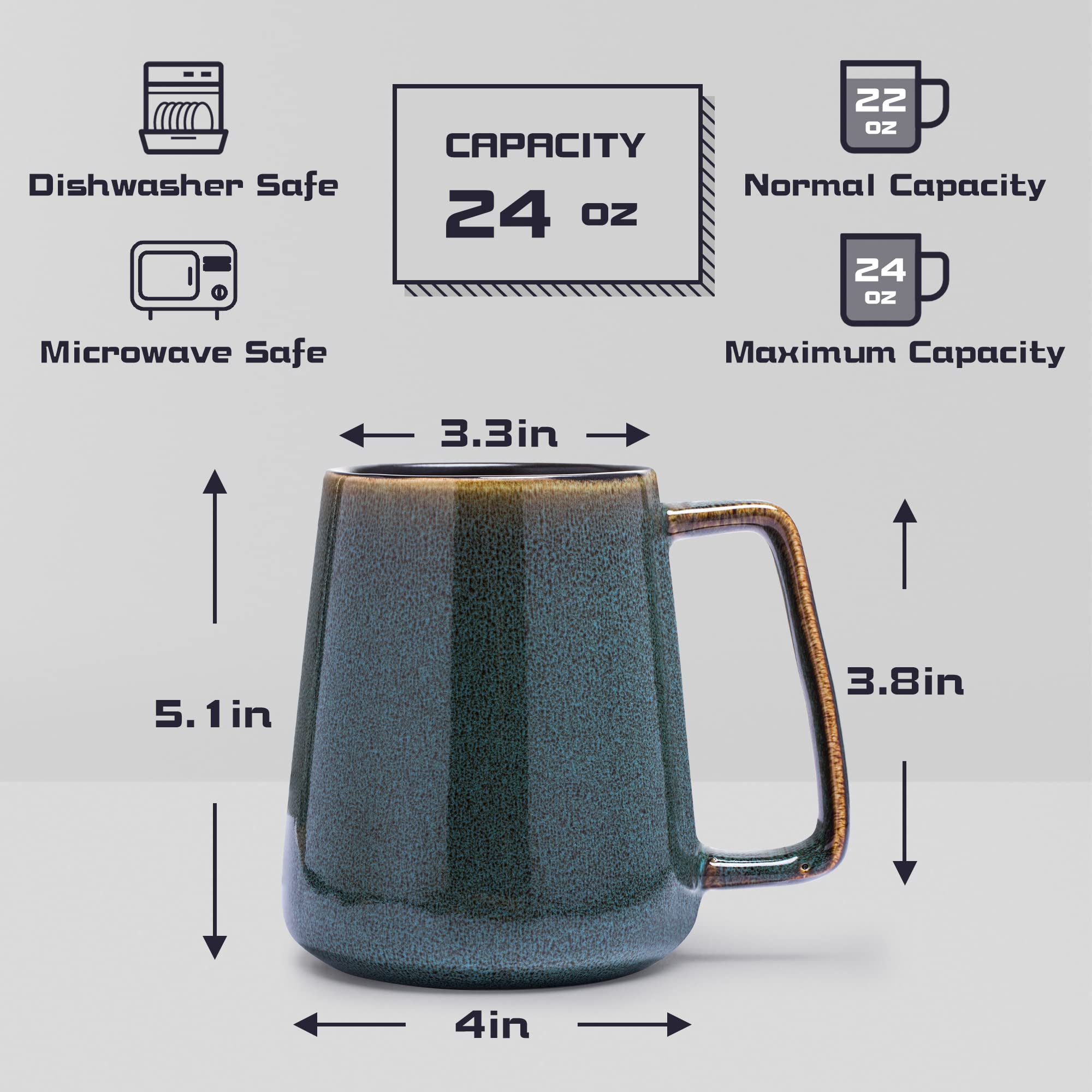 Snapklik.com : Tsreinh Extra Large Ceramic Coffee Mug,24 Oz,Oversized ...