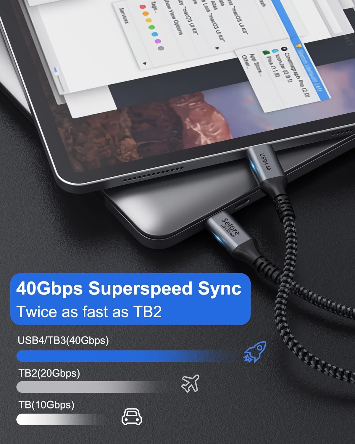Snapklik.com : USB 4 Cable 4Ft /40Gbps/5K/100W, SELORE USB 3 USB4 Cable ...