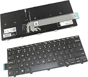 Laptop Replacement Backlit Keyboard with Black Frame Compatible Dell ...