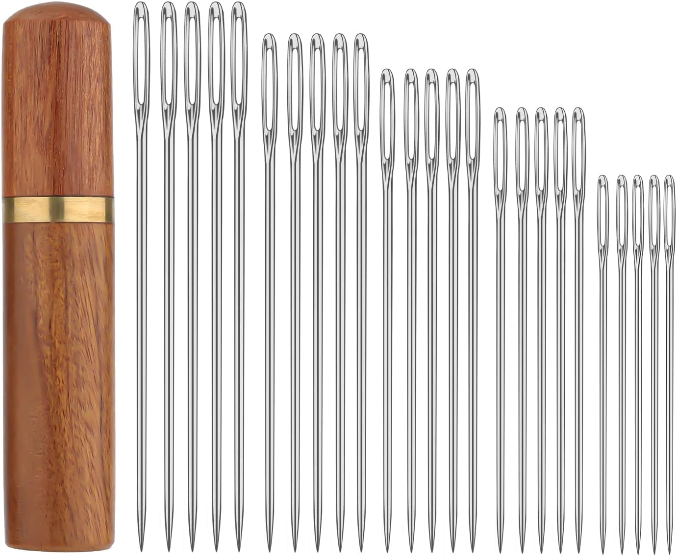 25pcs Large Eye Sewing Needles, Stainless Steel Hand Knitting Needles ...