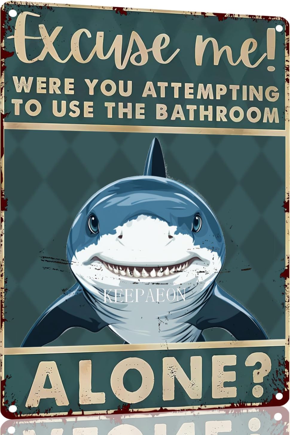 Amazon.com: KEEPAEON Funny shark Bathroom Sign Were You Attempting To ...