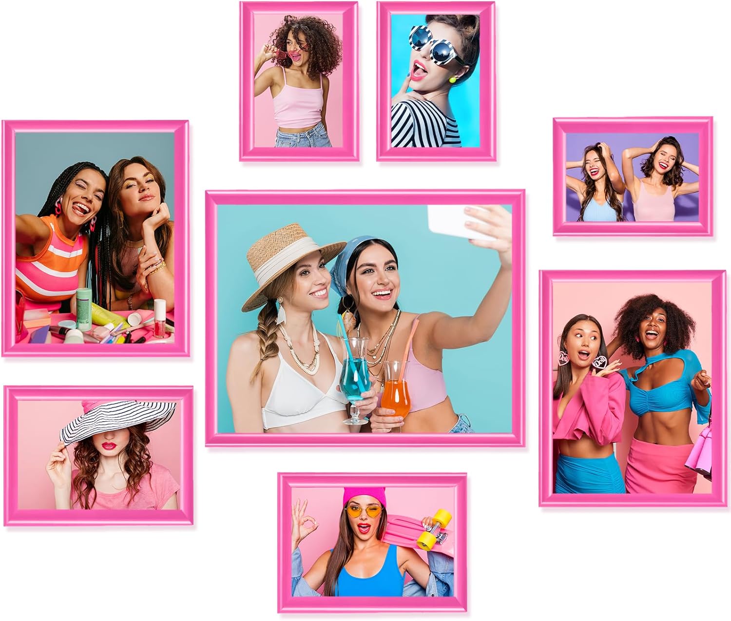 Amazon.com - Suzile 8 Pc Picture Frames - Solid Colored Photo Frame ...