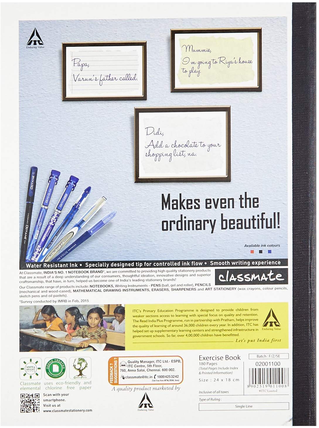 Classmate Notebooks Back Cover