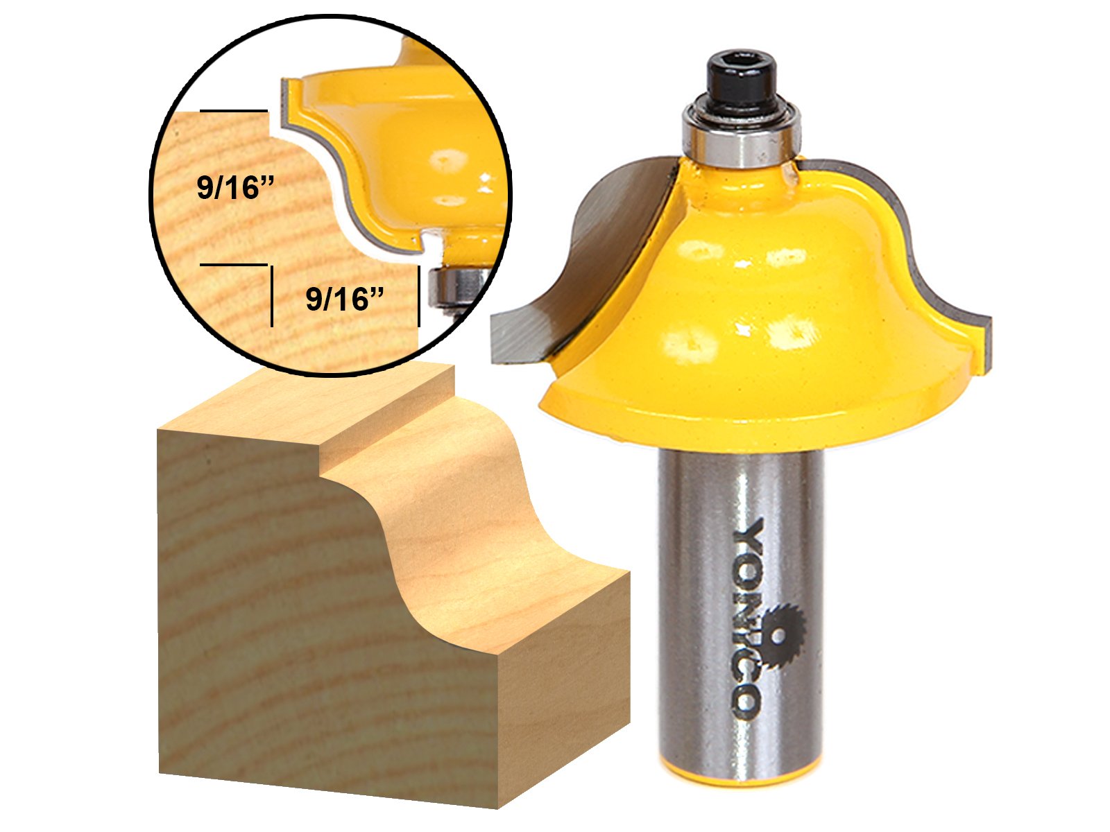 Snapklik.com : YONICO Roman Ogee Router Bits Edge Forming 9/16-Inch 1/2 ...