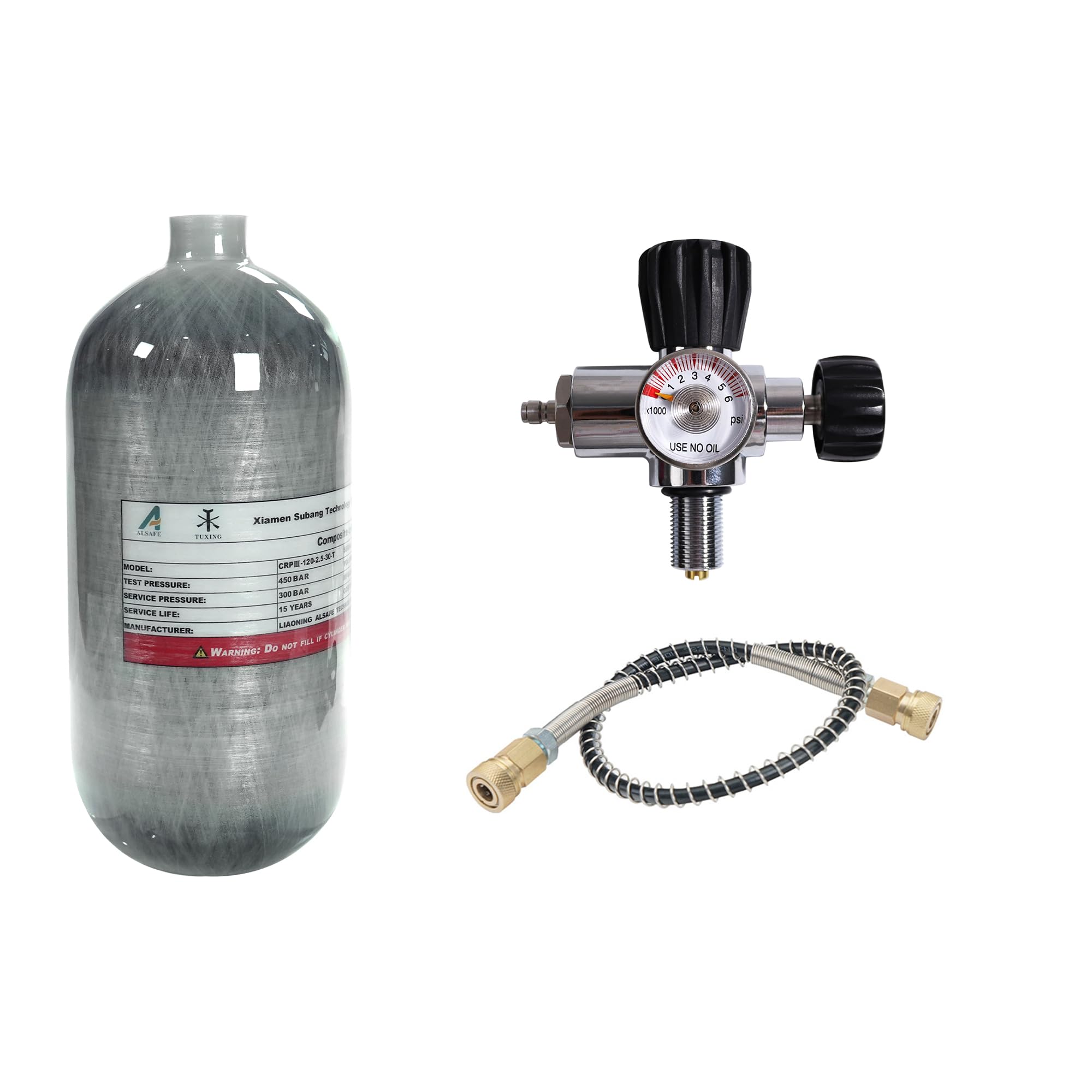 Buy TUXING 4500Psi 2.5L Carbon Fiber Scuba Tank with Paintball Fill ...