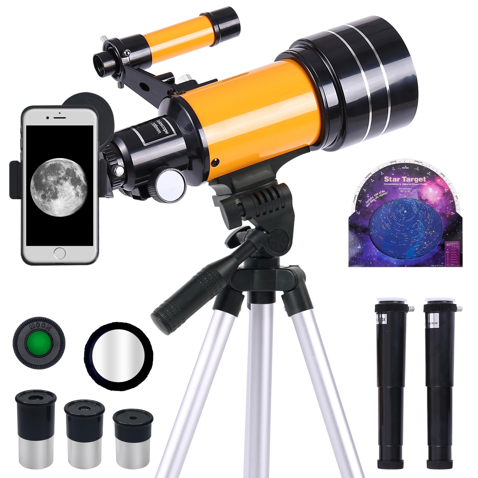 Telescope For Adults And Kids 70mm Aperture Professional Astronomy ...