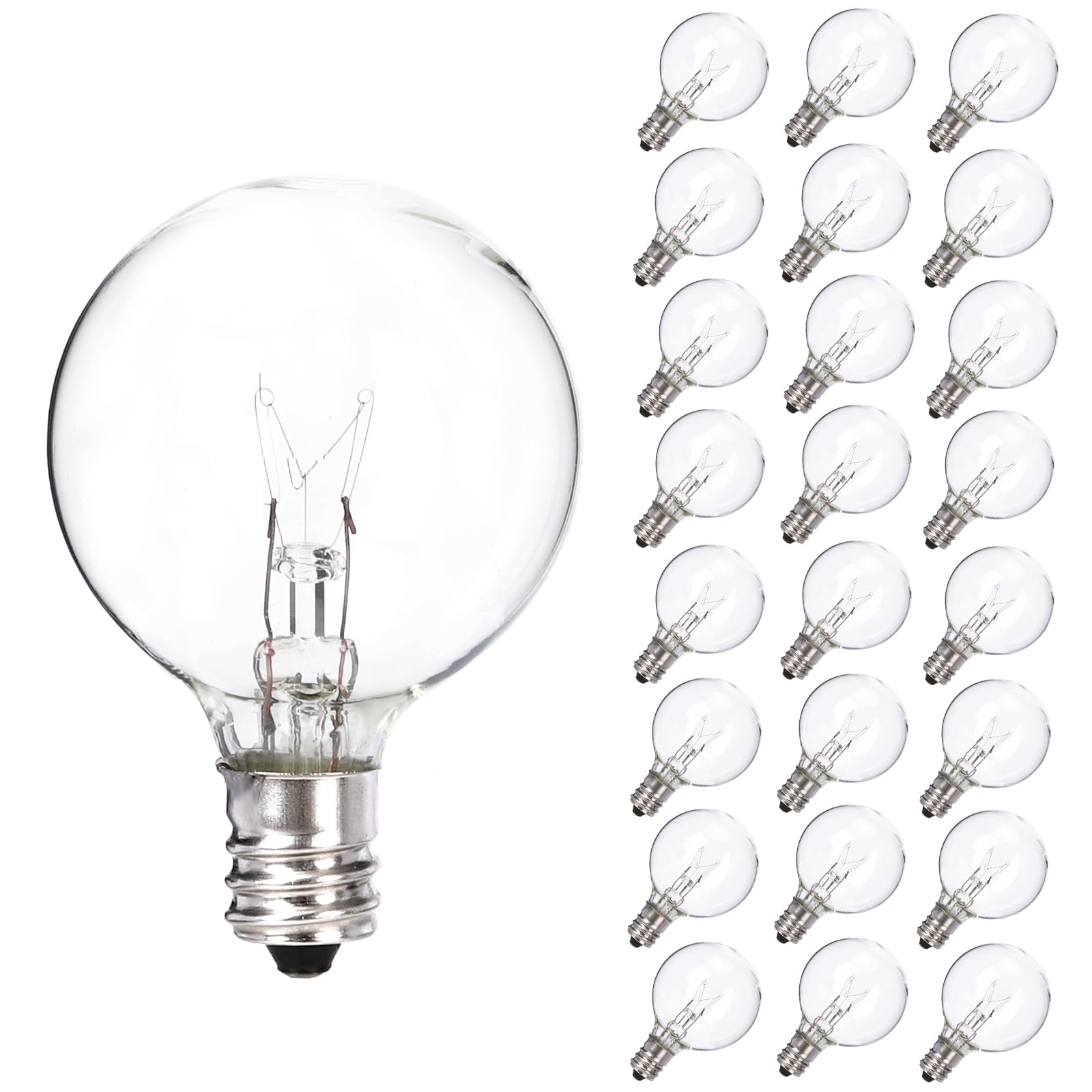 HINUAXBULB 25 Pack Outdoor String Light Bulbs G40 Christmas Replacement ...