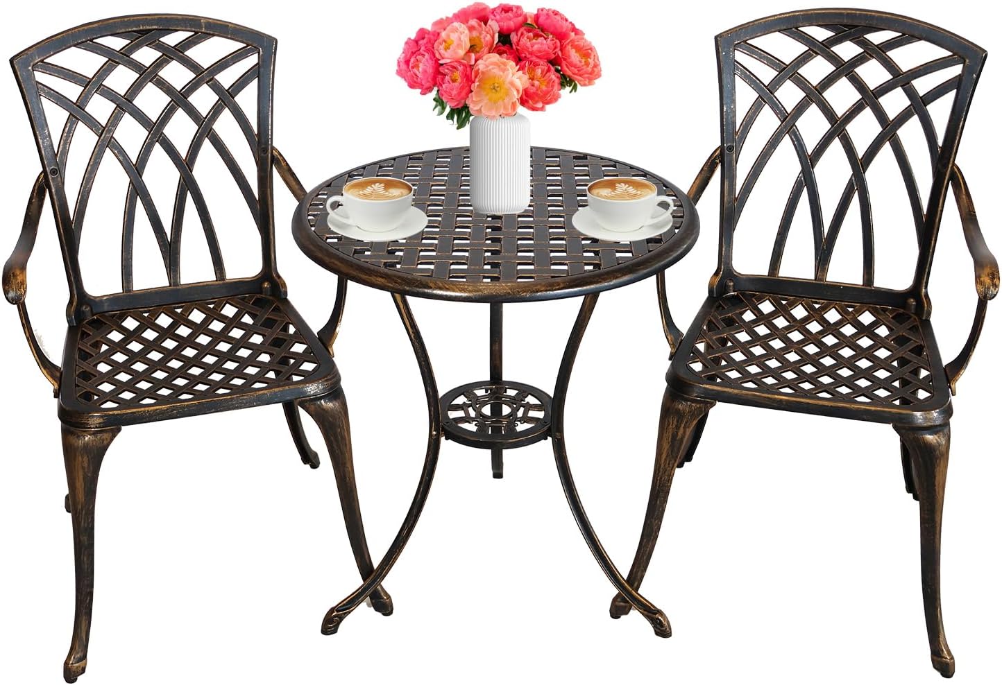 Amazon.com: Withniture 3 Piece Patio Bistro Set, Outdoor Bistro Table ...