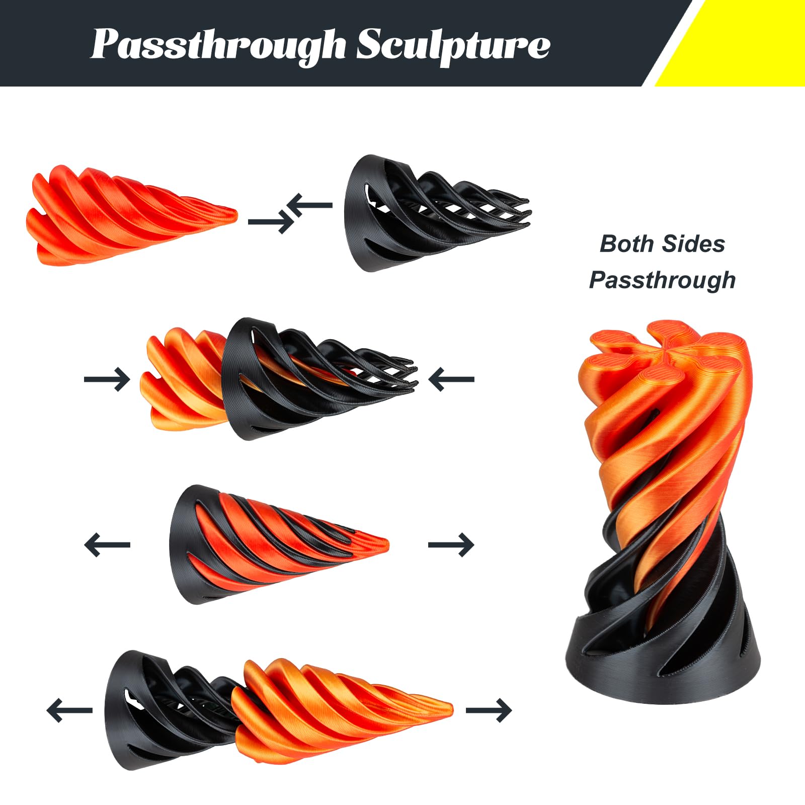 Snapklik.com : 2Pcs Impossible Pyramid Passthrough Sculpture 3D Printed ...