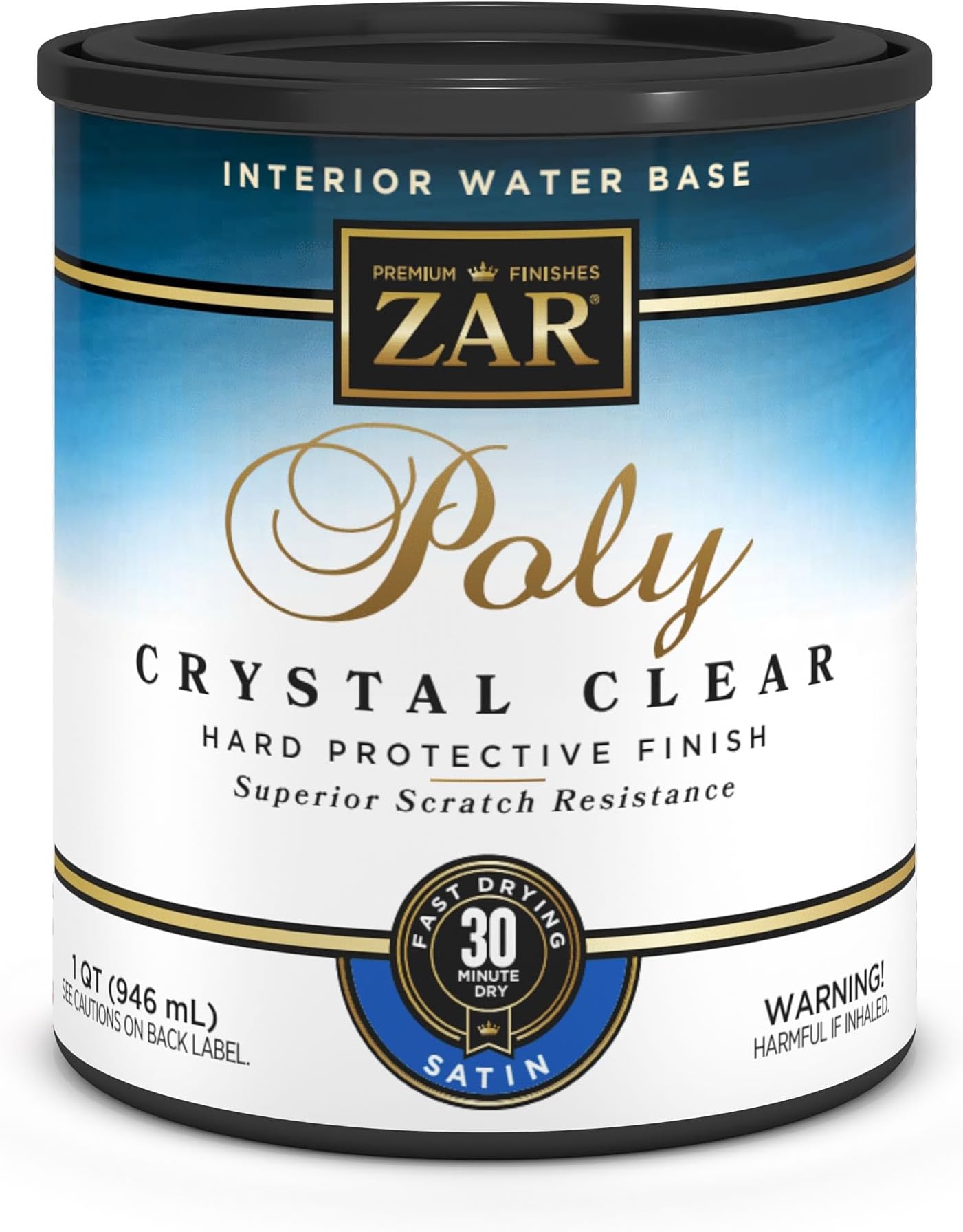 ZAR Clear 32612 1 Quart Gloss Exterior Water Based Polyurethane, QT, 4 ...