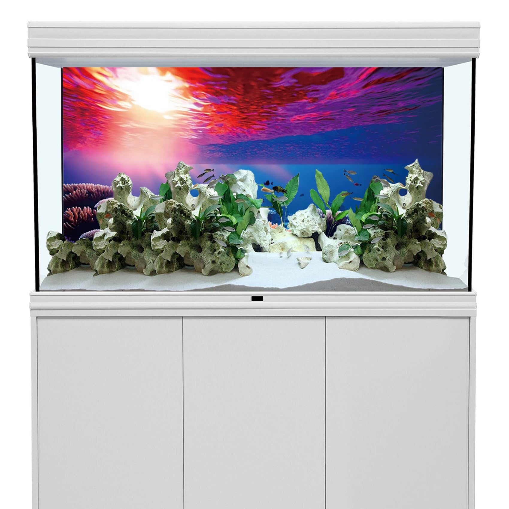 Snapklik.com : Fish Tank Background 72x24 Inch Coral Seaweed Reef Rock ...