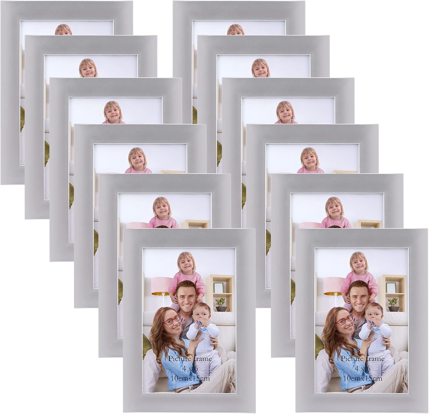 Amazon.com - Giftgarden 4x6 Picture Frame Silver Set of 12, Multi ...