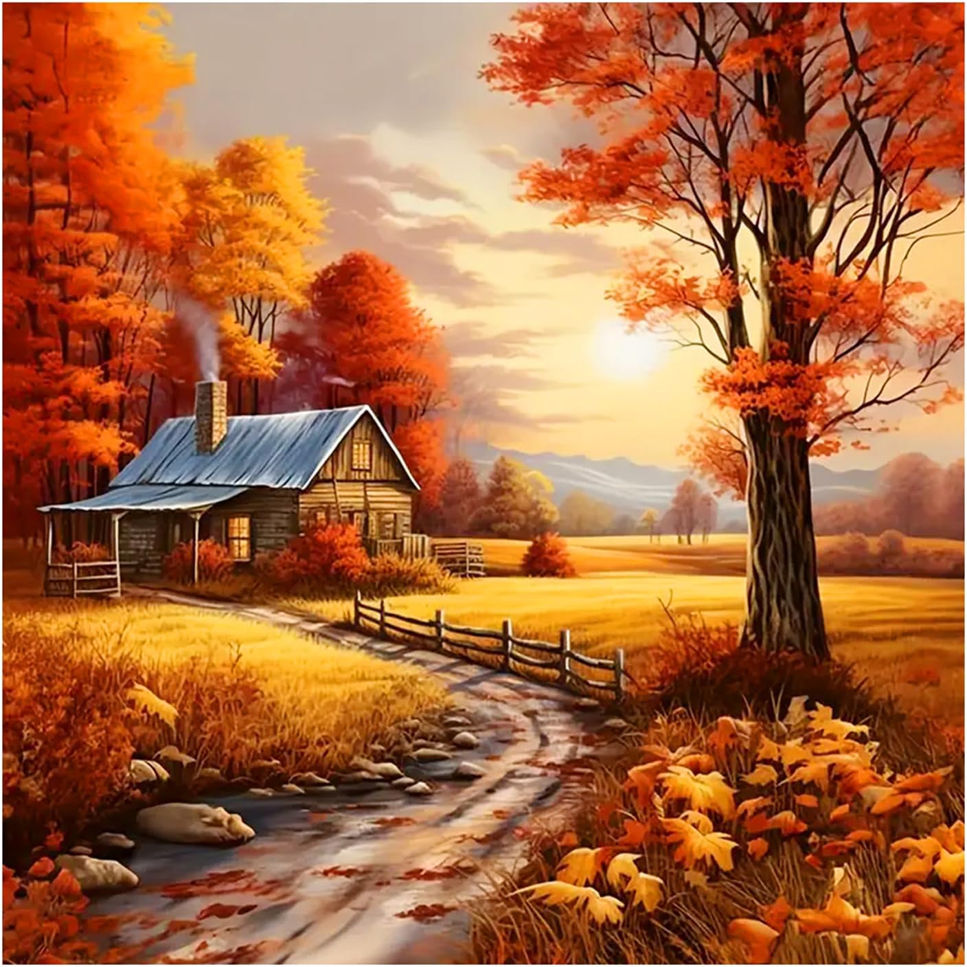 Amazon.com: FHBUBPUP Autumn Landscape Diamond Painting Kits for Adults ...