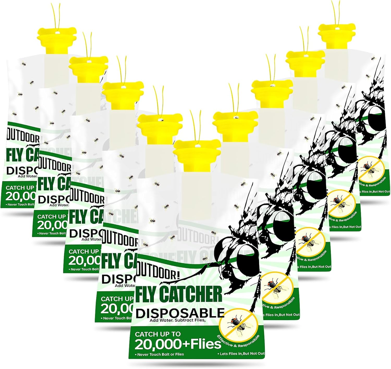 Amazon.com : 9 Pack Fly Traps Outdoor, Disposable Hanging Fly Traps ...