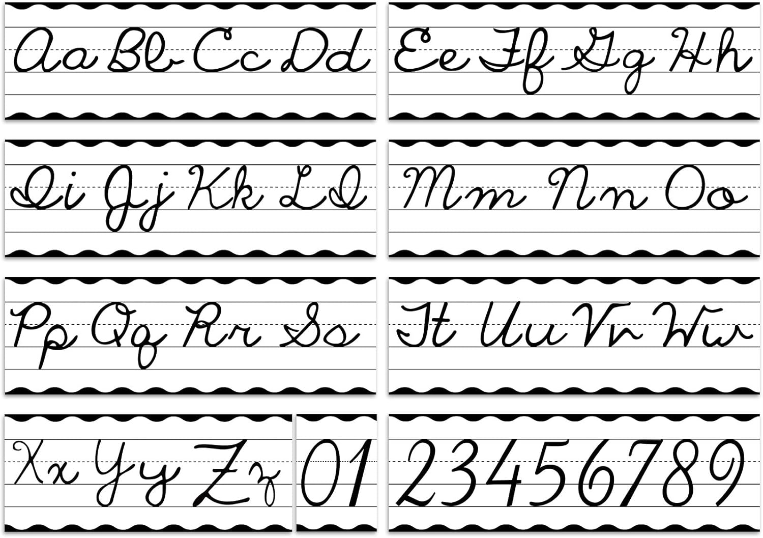 Amazon.com : Humyoun Set of 9 Cursive Writing Bulletin Board Cursive ...