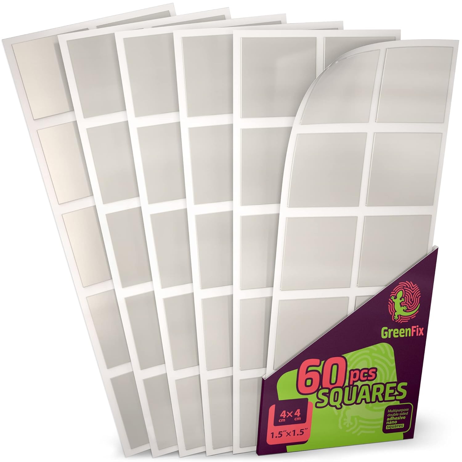 Large Mounting Squares Double Sided 60PCs - Sticky Tack for Wall ...