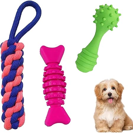 Buy Emily Pets Puppies Teething Chew Toys for Boredom, Pet Dog Chew Toys with Rope Toys, Dog ...