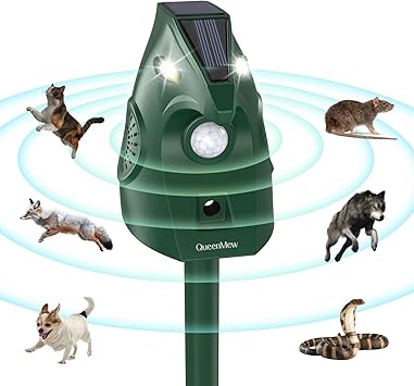 Animal Deterrent Solar Powered, Waterproof Outdoor Animal Deterrent ...