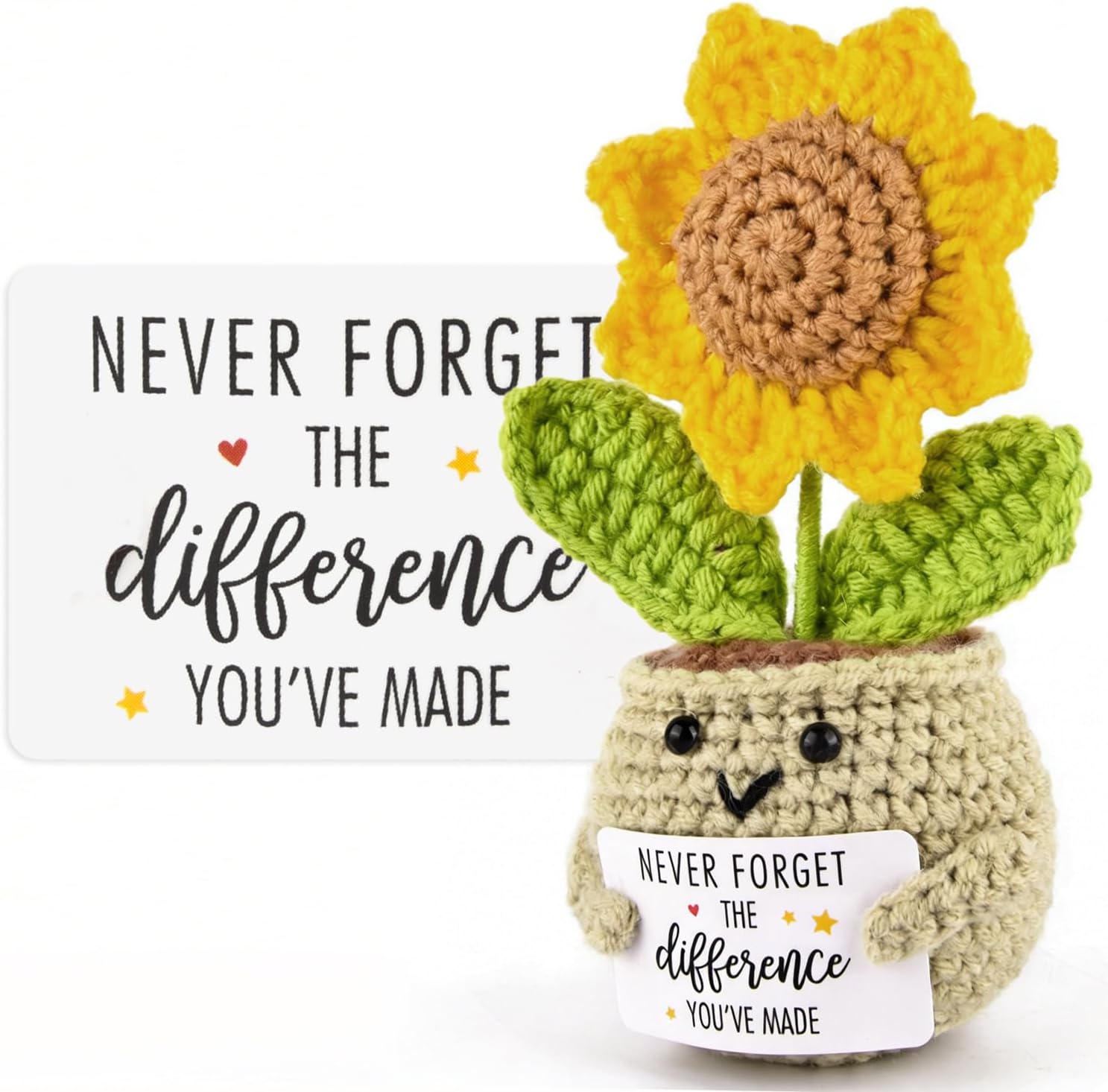 Amazon.com: linzipe Positive Crochet Sunflower,Cute Cheer Up Gifts for ...