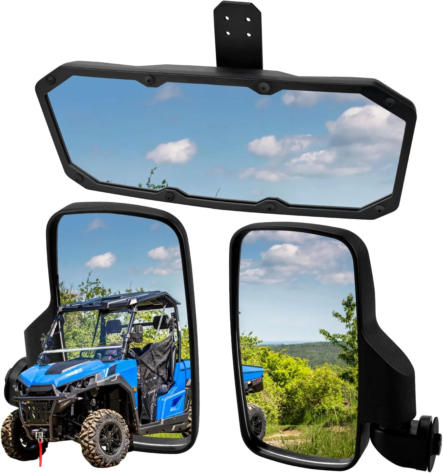 Amazon.com: UTV Ranger Side Mirrors and Center Mirror Set, Compatible with Polaris Ranger 500 ...