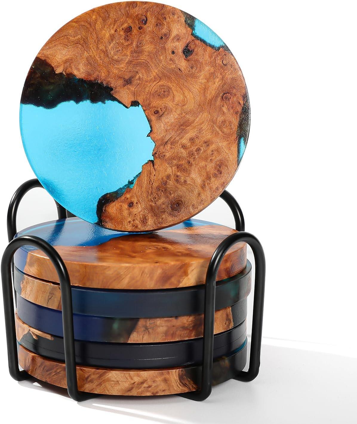 Amazon.com: Vinola Resin Coasters - Modern Elegant Epoxy Coaster Set ...