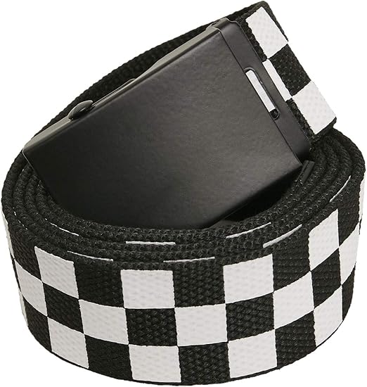 Urban Classics Unisex Adjustable Checker Belt Gürtel, Black/White, one ...