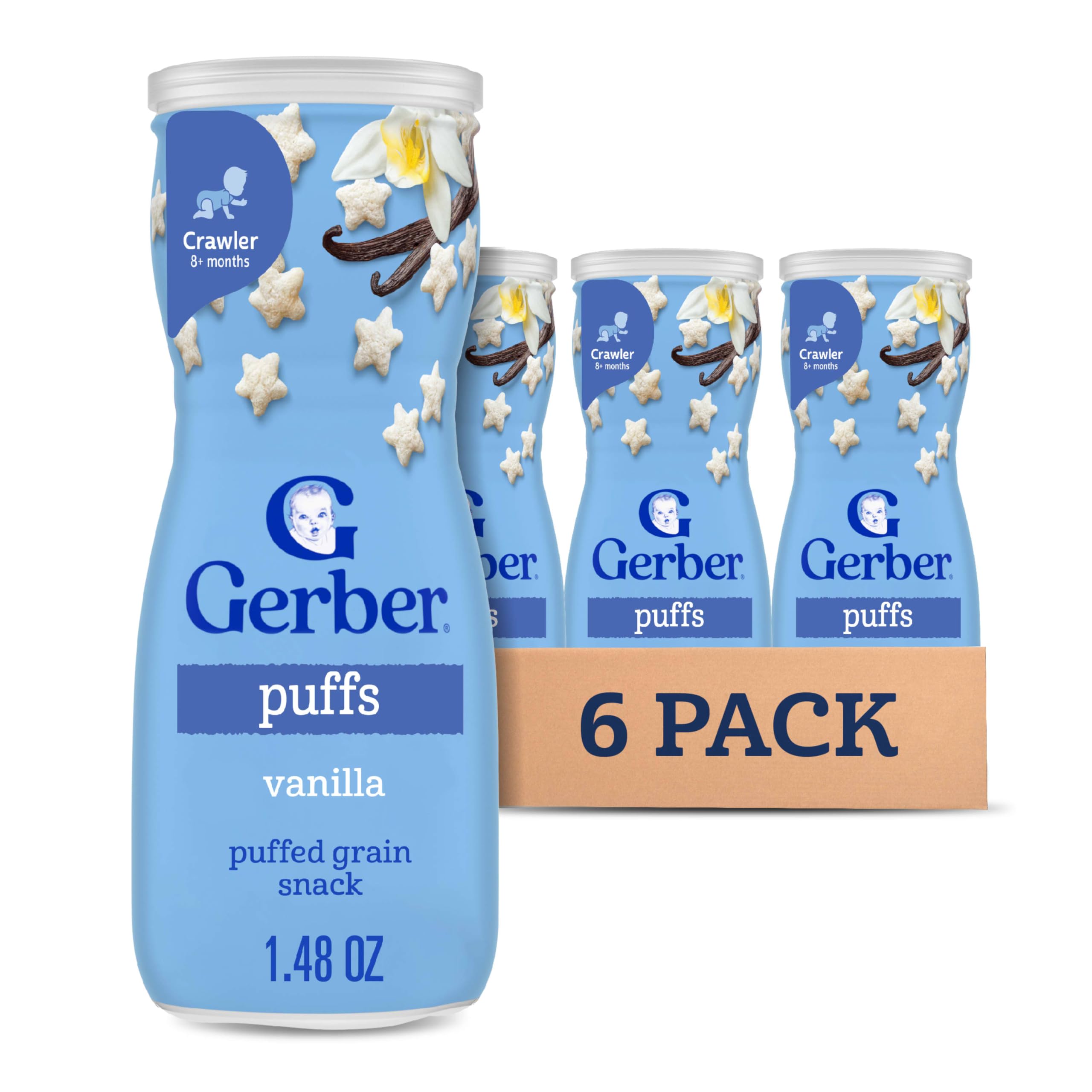 Snapklik.com : Gerber Baby Snacks Puffs, Vanilla, 1.48 Ounce