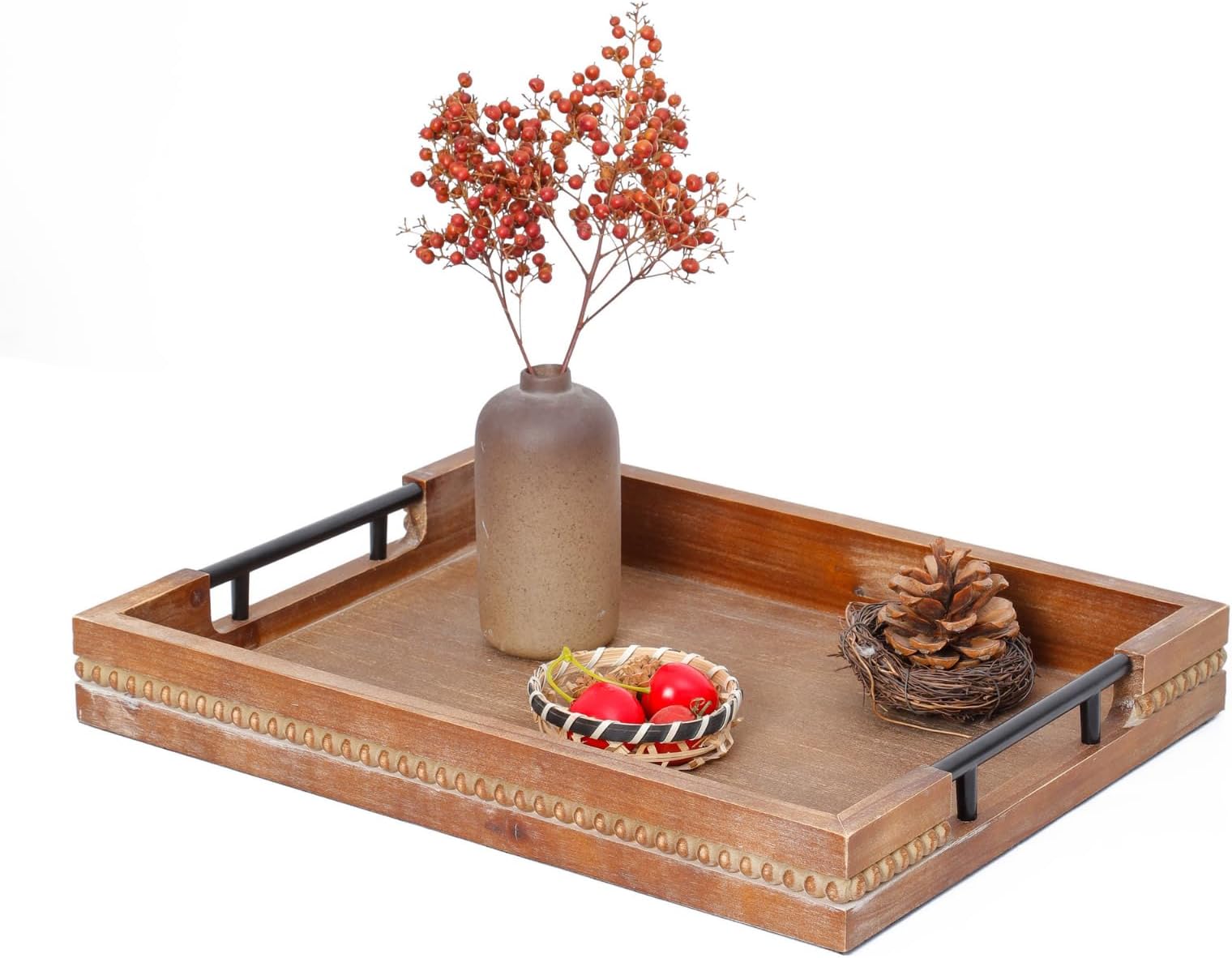 Amazon.com: Hrastany Wood Decorative Tray, Distressed Outdoor Serving ...
