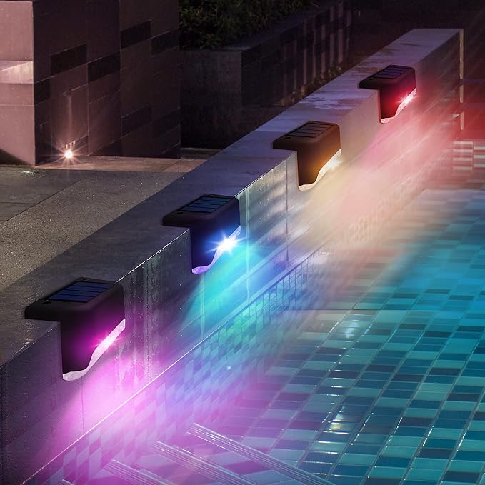 Solar Pool Side Lights 4-Pack , Color Changing Waterproof Light up ...