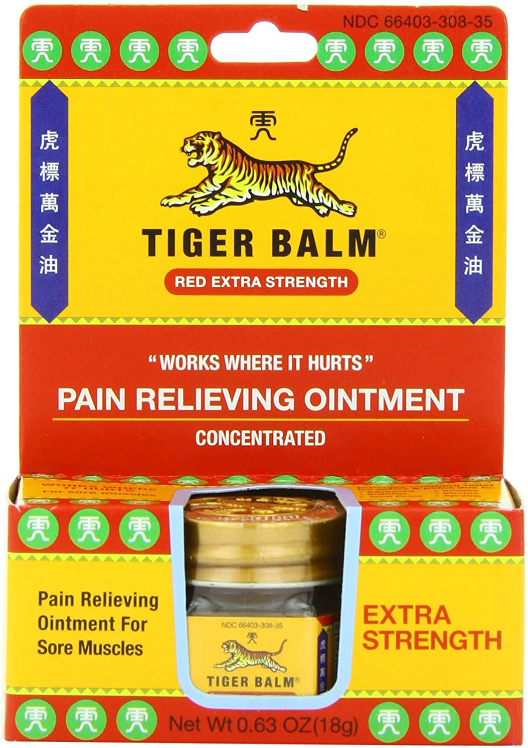 Amazon.com: Tiger Balm Red Extra Strength Ointment, 18 Gram - 6 per ...