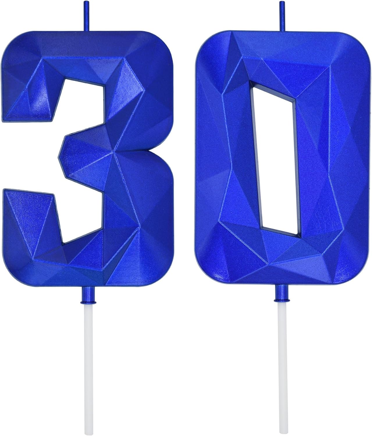 Amazon.com: DERVENTA Large Birthday Candle Number 3D Blue 3.7 inch ...