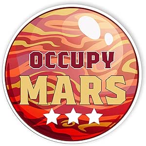 Occupy Marss Space Explorer Stickers Funny Retro Science Stickers.png ...
