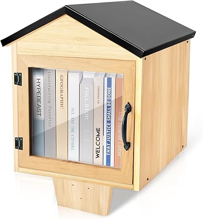 Amazon.com: Bhyhok Outdoor Little Library Book Exchange Box Little ...