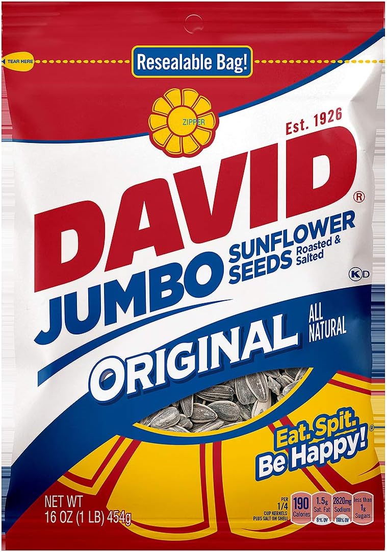 David All-Natural Original Semillas de girasol tostadas y saladas, 16 ...