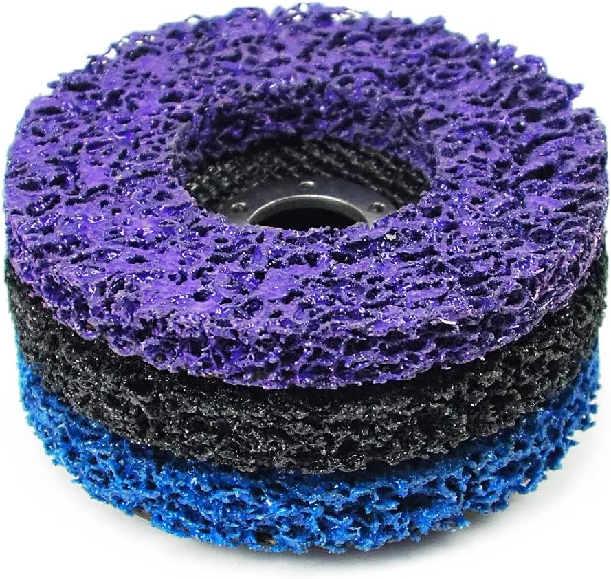 3 PCS 4-1/2" x 7/8" Purple Stripping Wheel Strip Discs for Angle ...