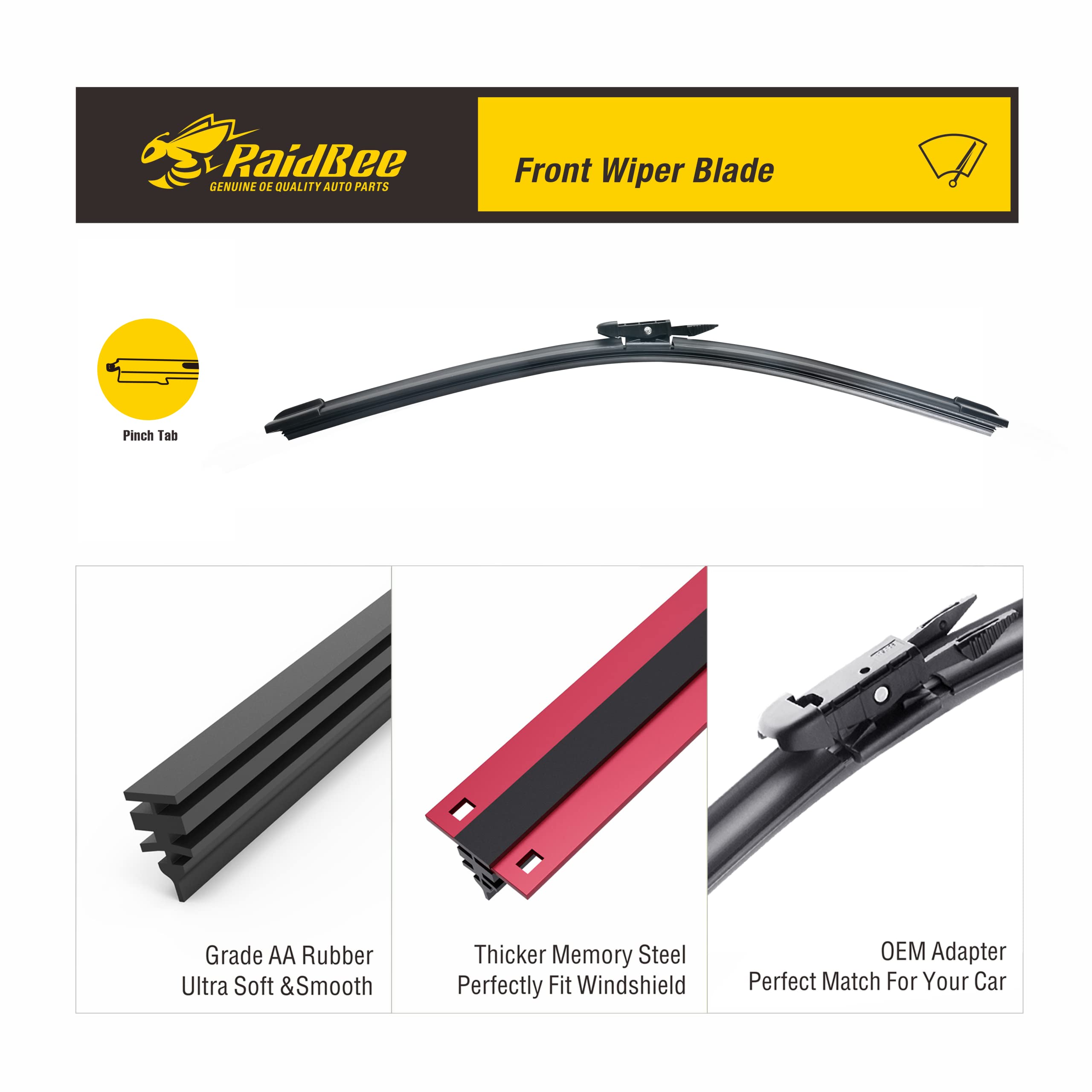 Snapklik.com : RaidBee Oem Windshield Wipers Blades Replacement For ...