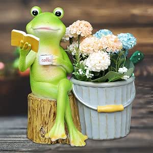 Amazon.com : AULOOS Cute Frog Succulent Pots, Planters for Indoor ...