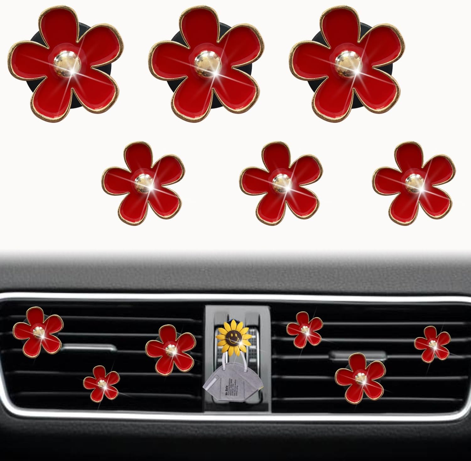 Amazon.com: Daisy Air Vent Clips - 6 Pcs Cute Flower Outlet Clip Car ...