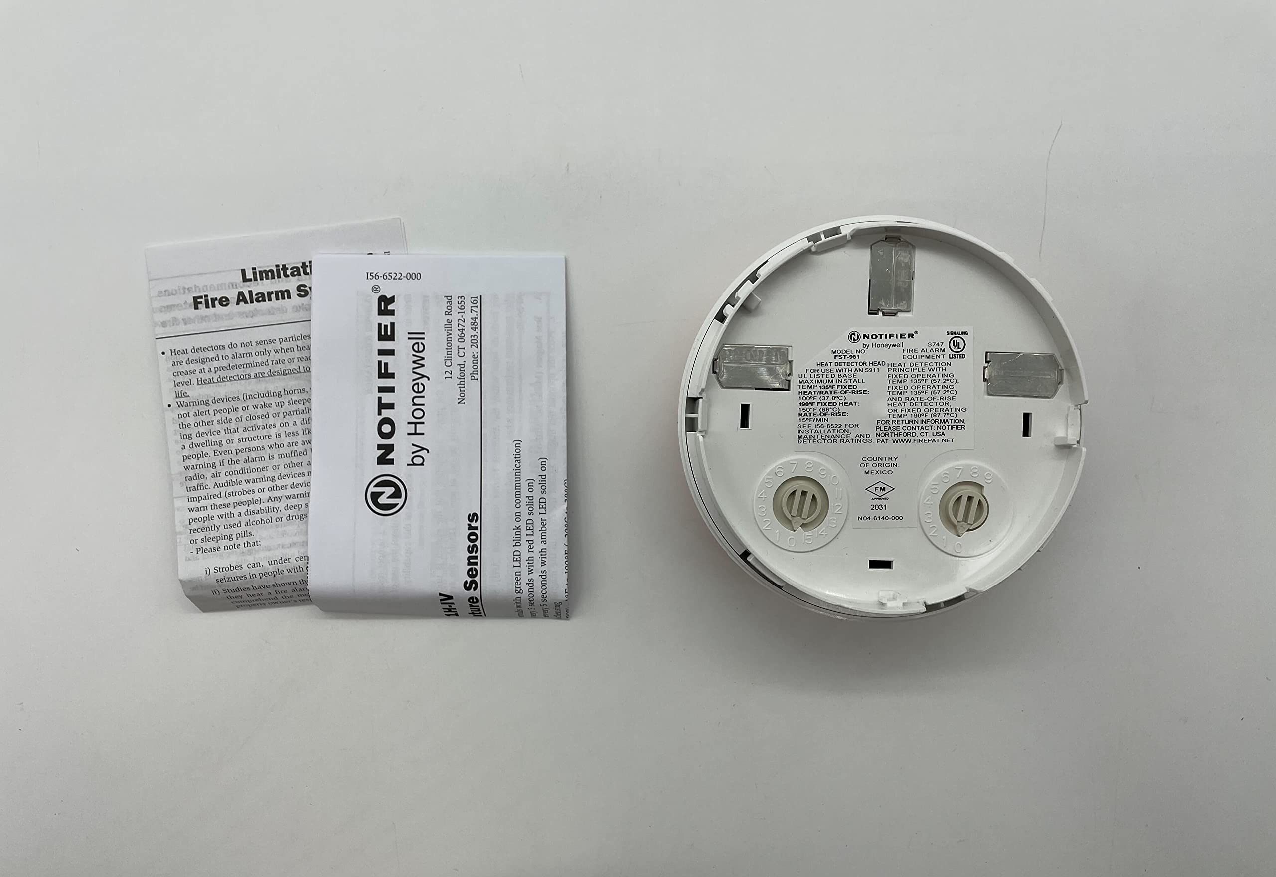 Notifier FST-951 - Fixed Temperature Thermal Sensor - White - Amazon.com