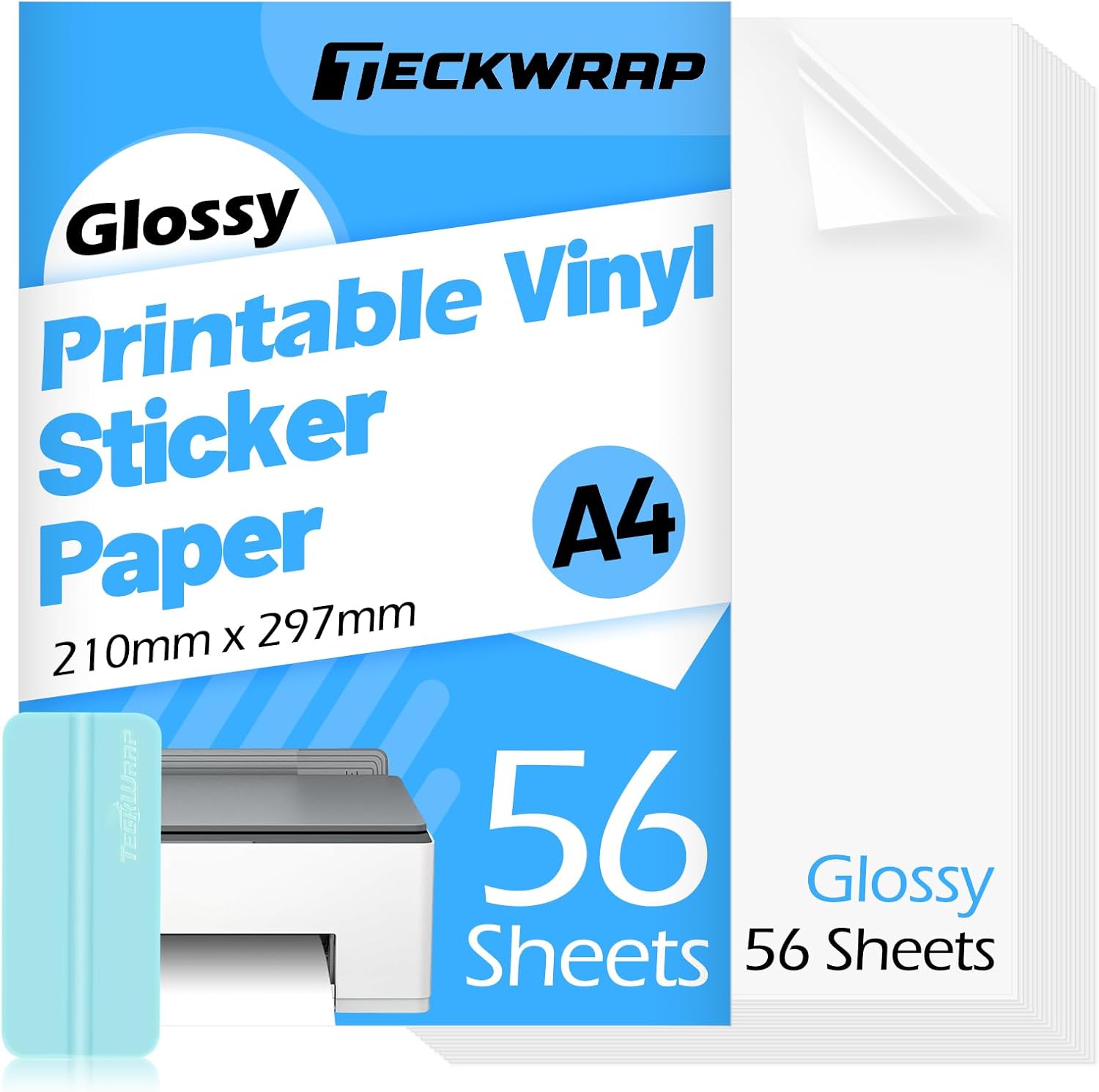Amazon.com : TECKWRAP Printable Vinyl Sticker Paper for Inkjet Printer ...