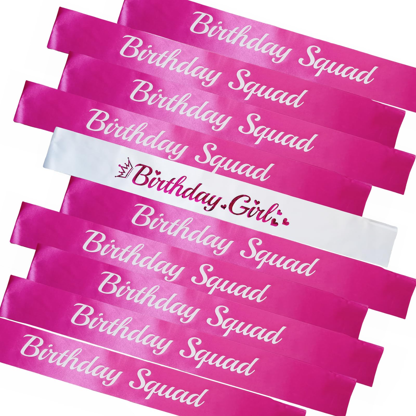 Amazon.com: LXYXUUN 10 PCS Birthday Sashes Kit, Hot Pink Birthday Girl ...
