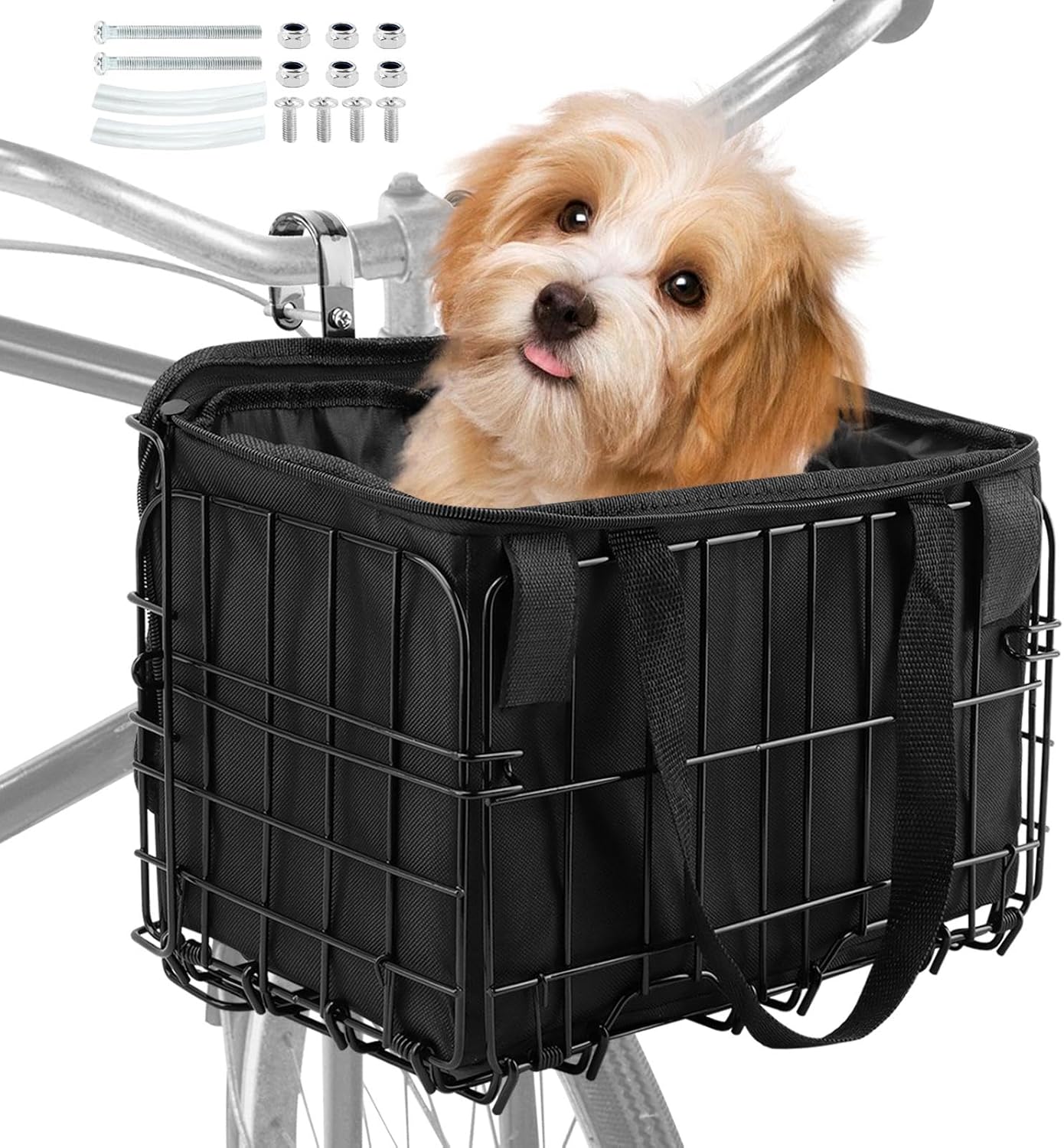 Amazon.com: Trasylph Folding Bike Basket with Removable Liner Bag,Front ...