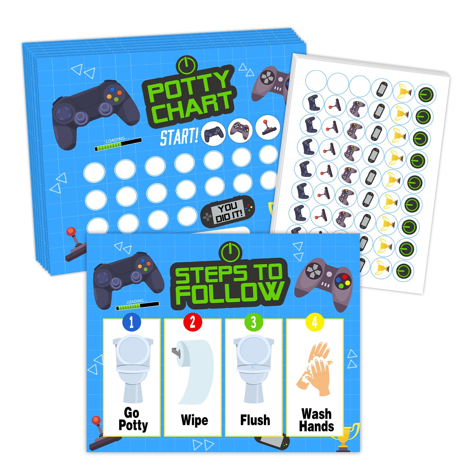 Amazon.com: Video Game Theme Potty Training Chart for Toddlers Boys ...