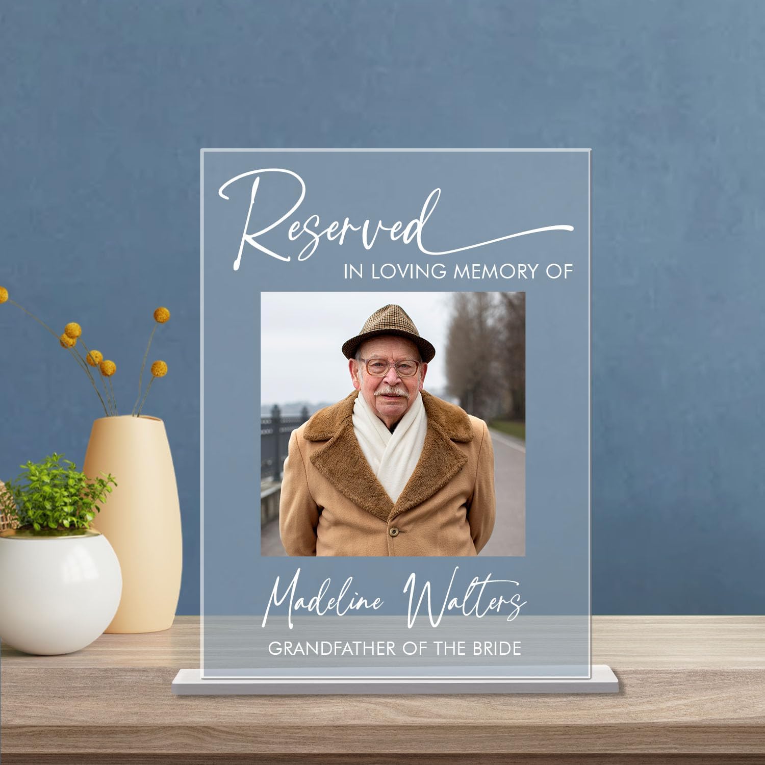 Amazon.com: Personalized Reserved Memorial Wedding Chair Sign, Custom ...