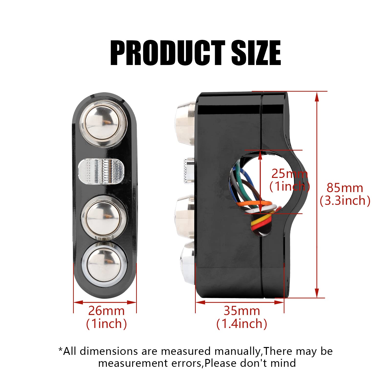Snapklik.com : Moqiang Motorcycle Turn Signal 1 25mm Handlebar Switch ...