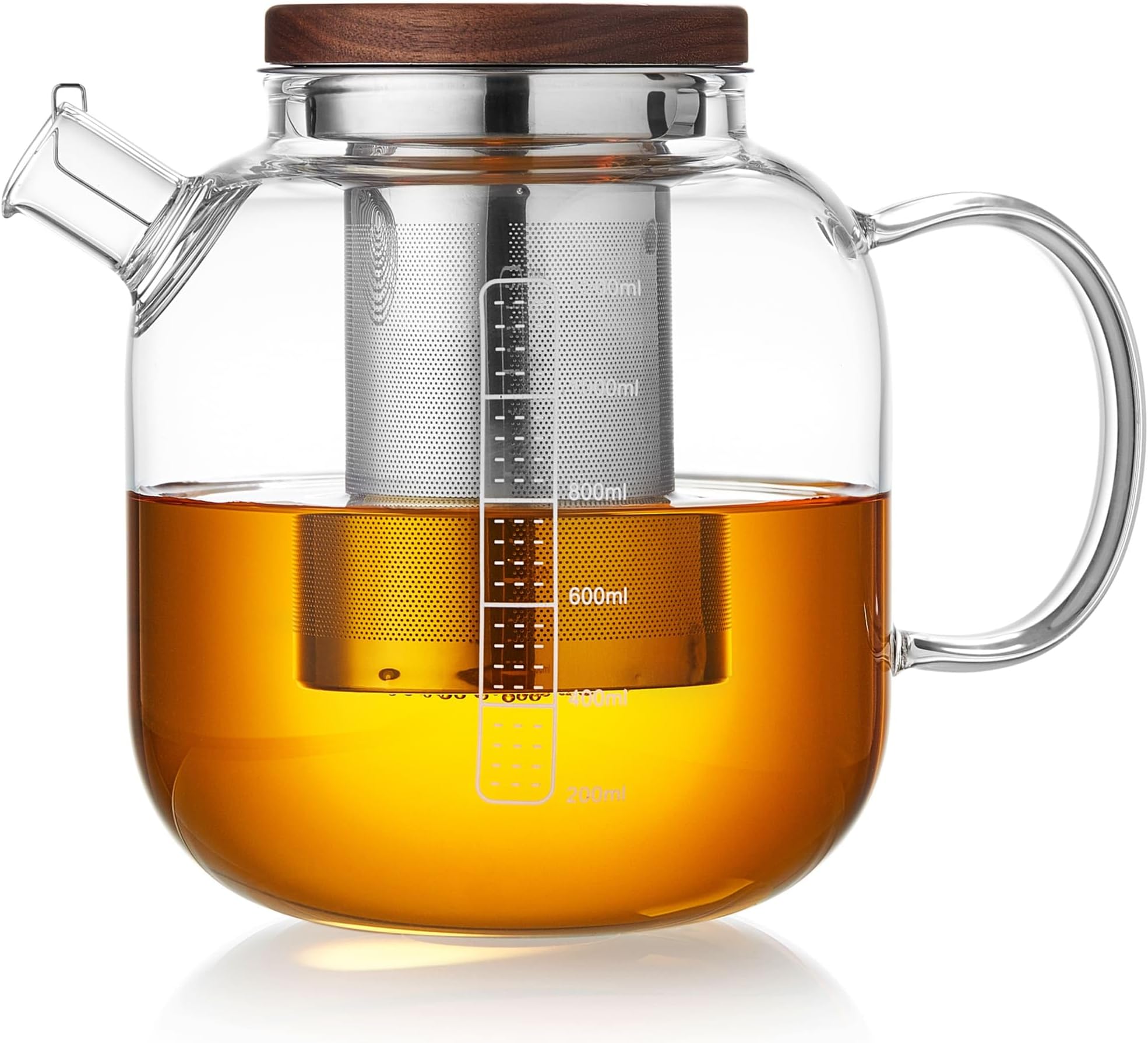 Amazon.com | Glass Teapot with Infuser and Lid - 40oz Borosilicate ...