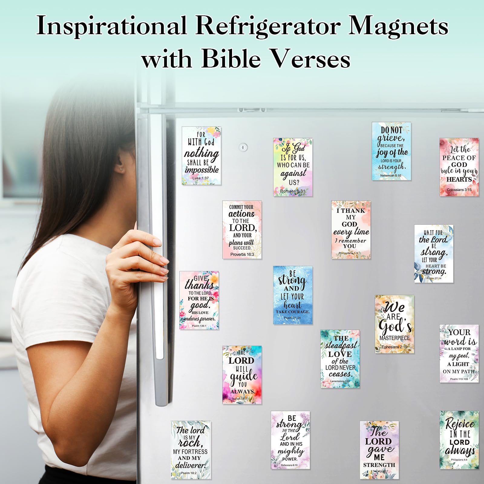 Snapklik.com : Blosssound 50 Pcs Inspirational Christian Magnets