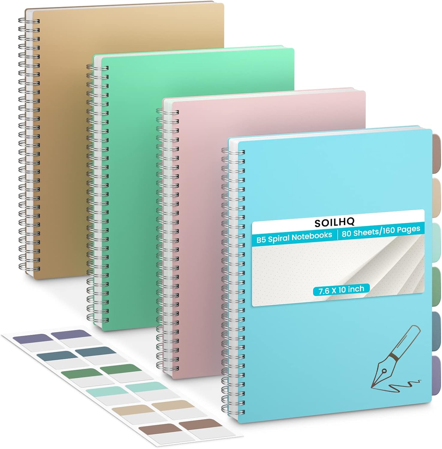 Amazon.com : SOILHQ Spiral Notebook,7.6" x 10" Dotted Journal Notebook ...