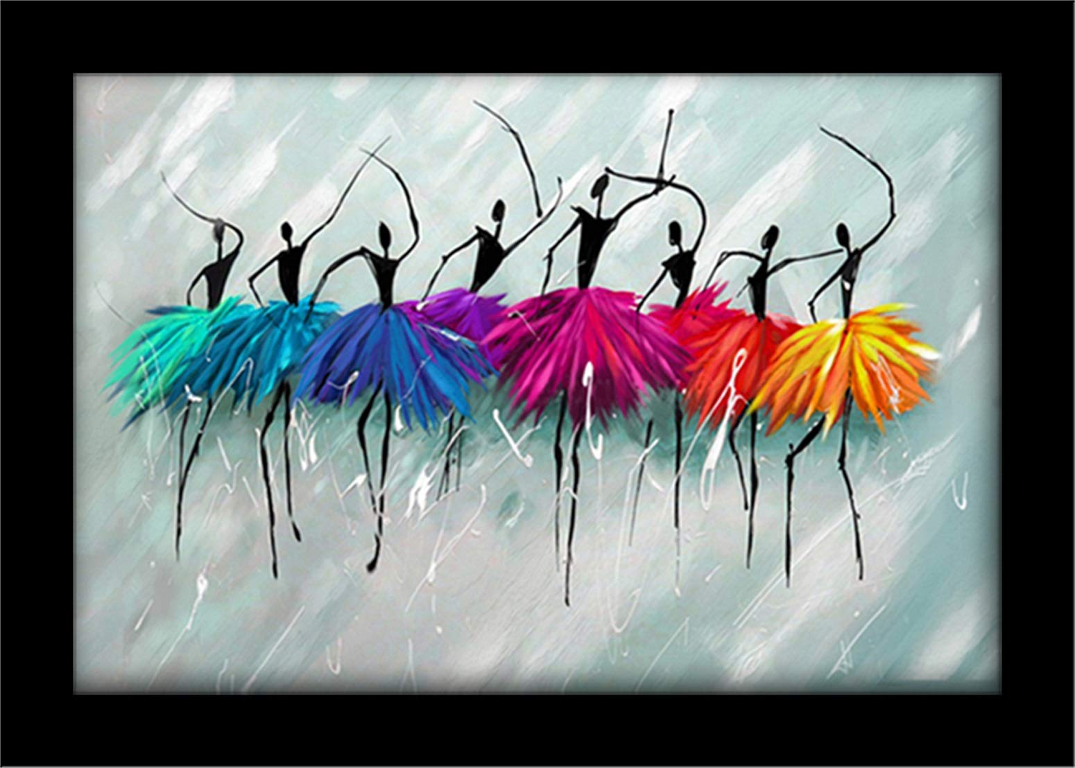 LIFEHAXTORE® Abstract Dancing Girls Art Framed Painting | Ready to hang ...