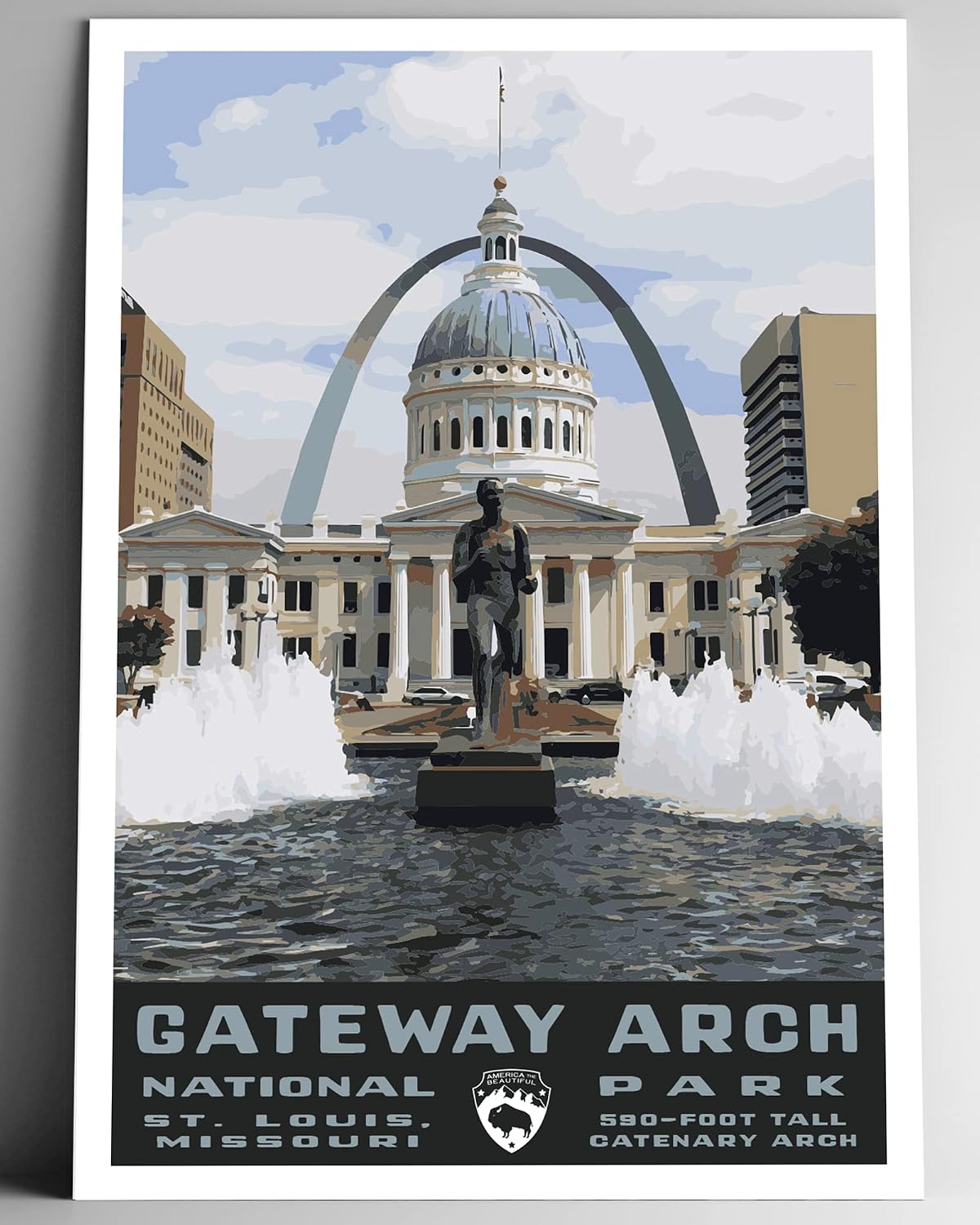 Amazon.com: Gateway Arch National Park Vintage-Style Travel Poster ...